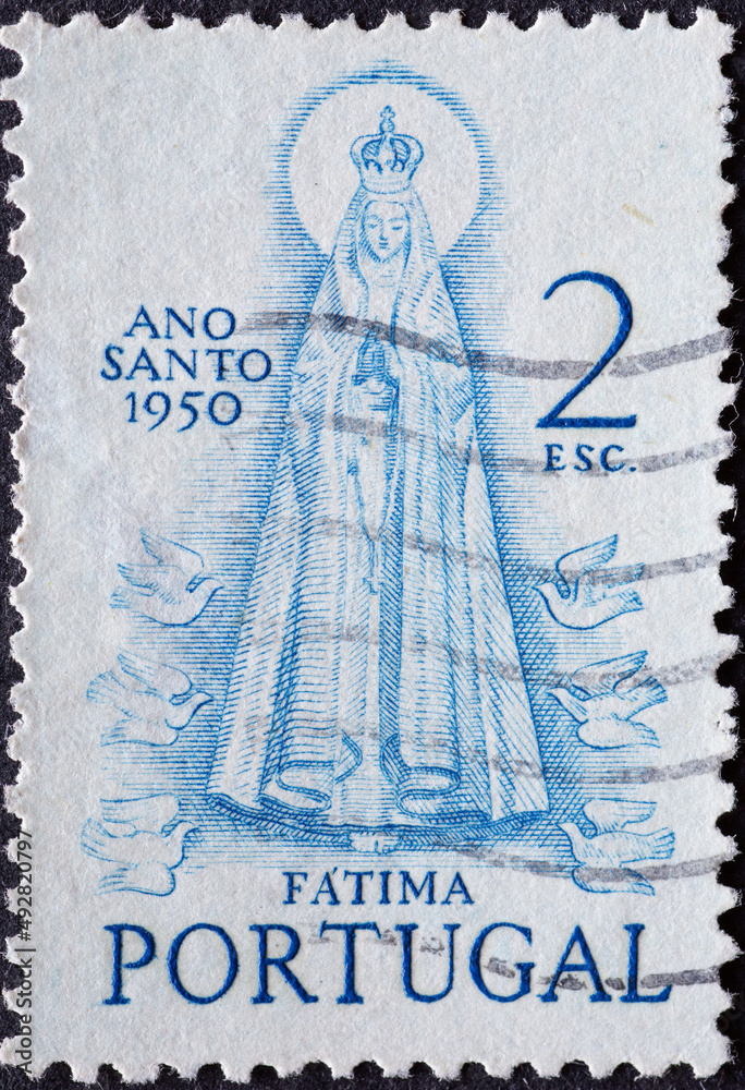 Portugal - circa 1950: a postage stamp from Portugal, showing the ...