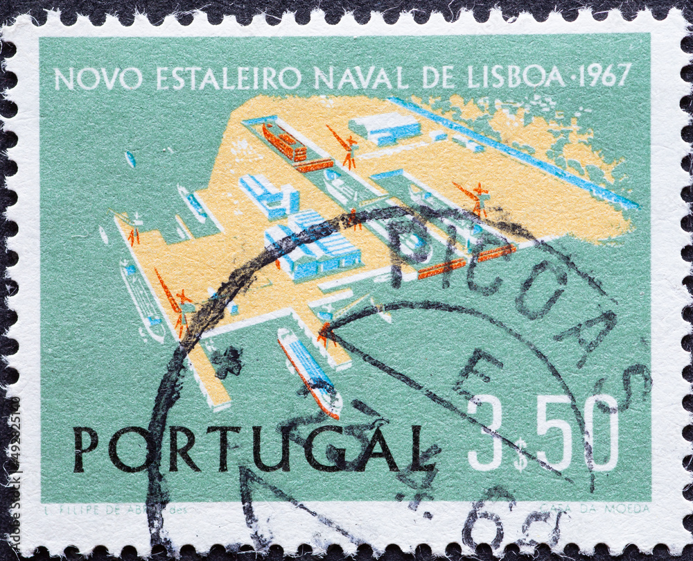 Portugal - circa 1967: a postage stamp from Portugal, showing the ...