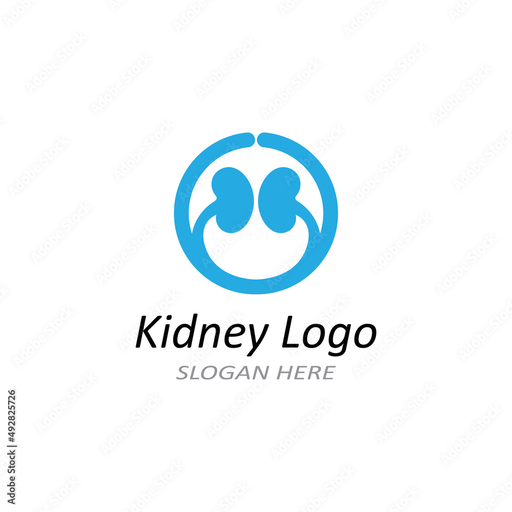 Kidney health and kidney care logo using icon design concept vector ...