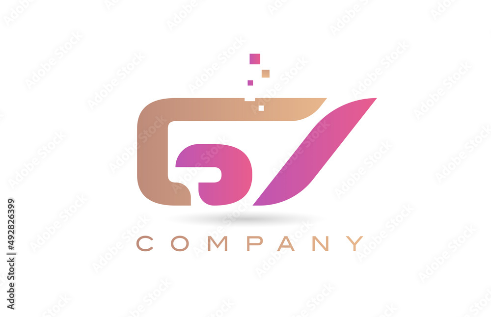 67 number icon logo for company and business with dots design. Creative ...