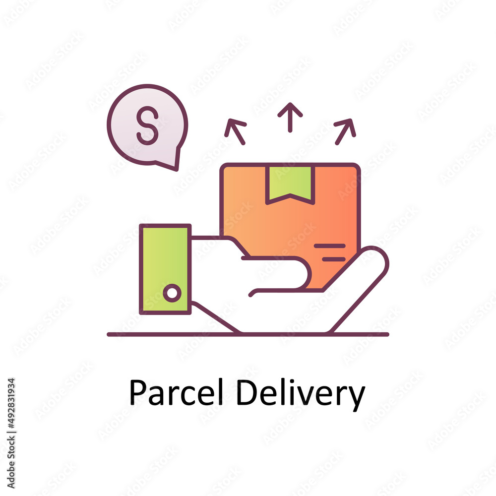 Parcel Delivery vector Filled Outline Icon Design illustration ...