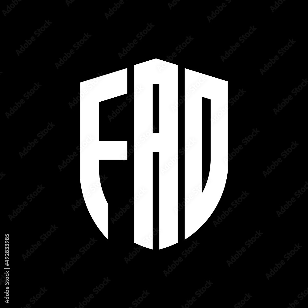 FAD letter logo design. FAD modern letter logo with black background ...