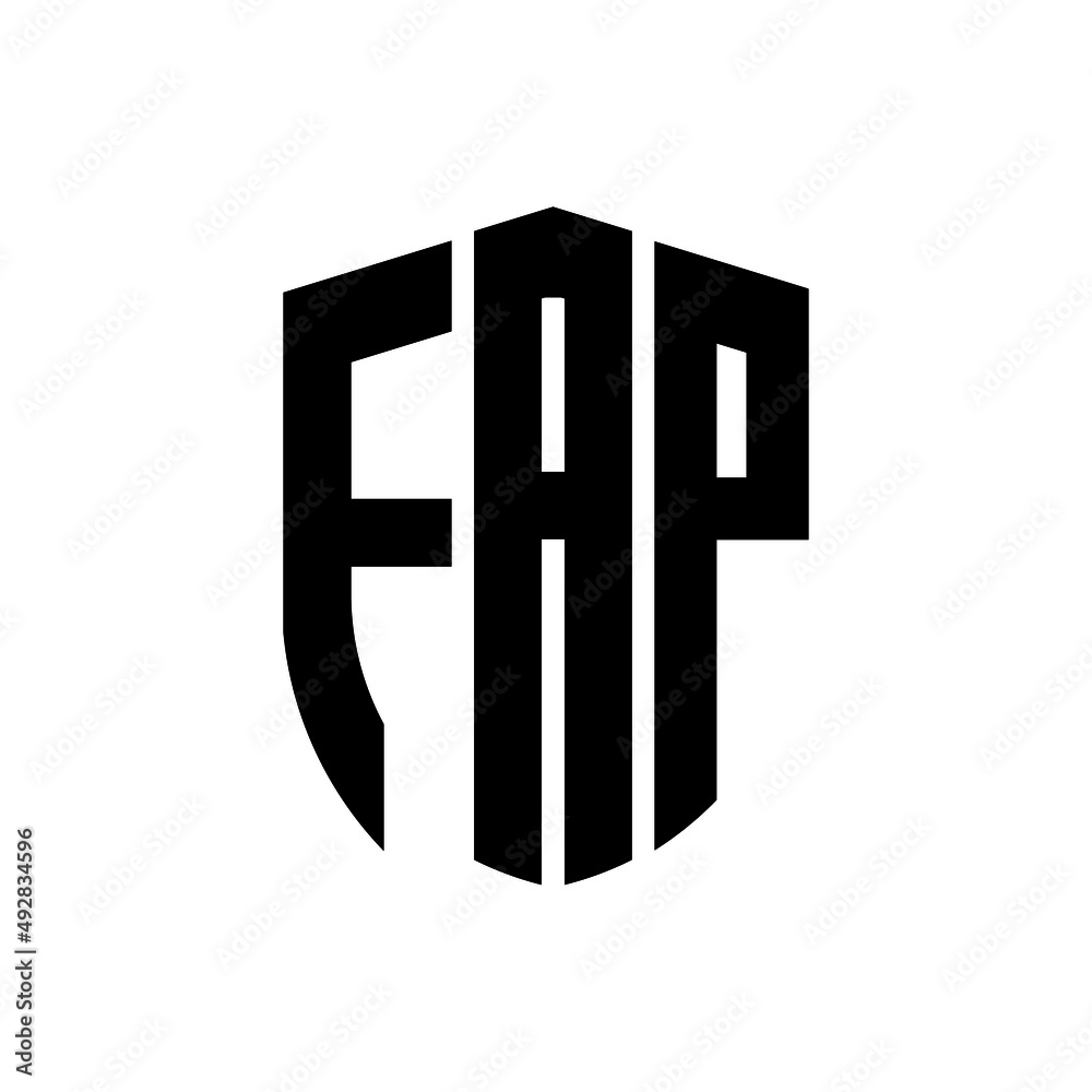 FAP letter logo design. FAP modern letter logo with black background ...