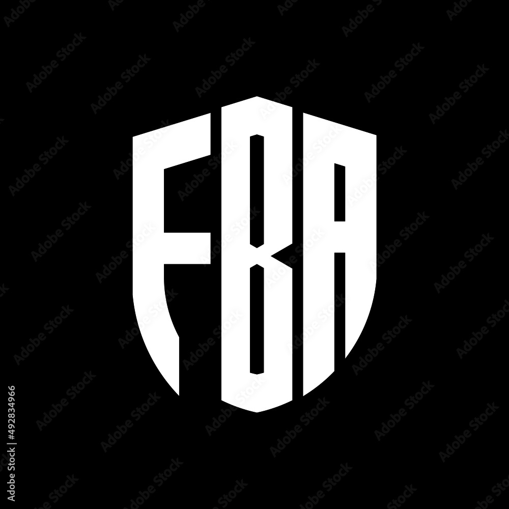 FBA letter logo design. FBA modern letter logo with black background ...