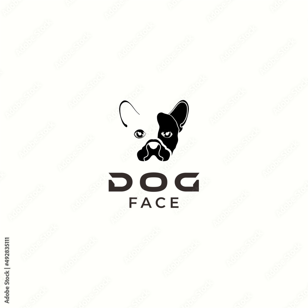dog face logo design inspiration Stock Vector | Adobe Stock