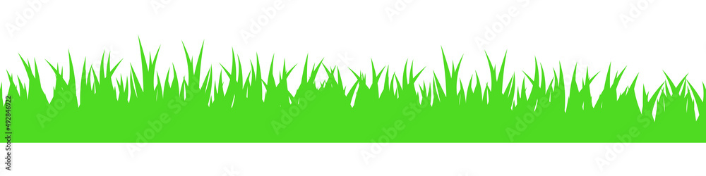 Grass seamless border. Seamless line green grass. Vector clipart ...