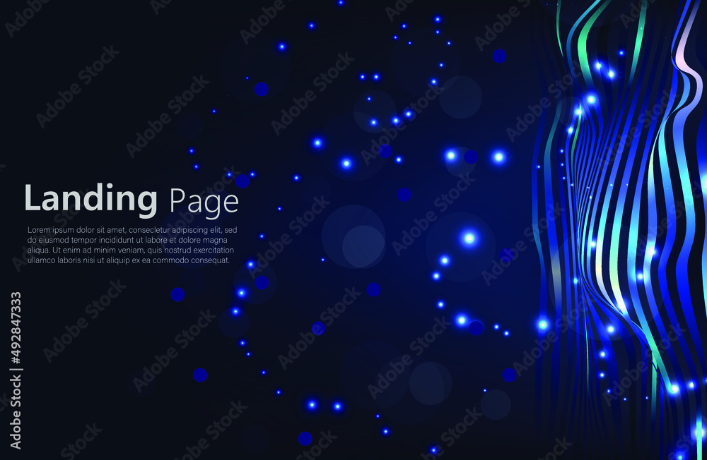 blue background with lines. Conceptual design of optical illusion ...