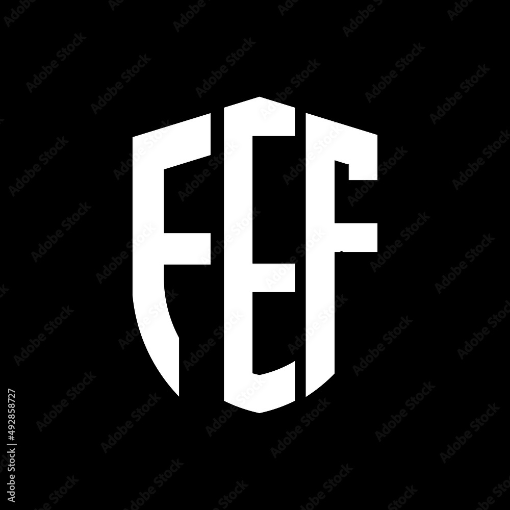 FEF letter logo design. FEF modern letter logo with black background ...