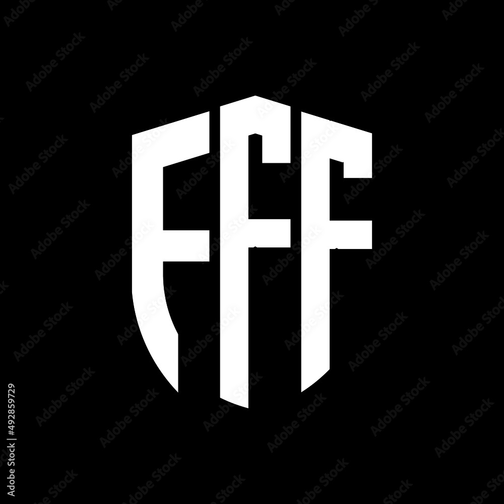FFF letter logo design. FFF modern letter logo with black background ...