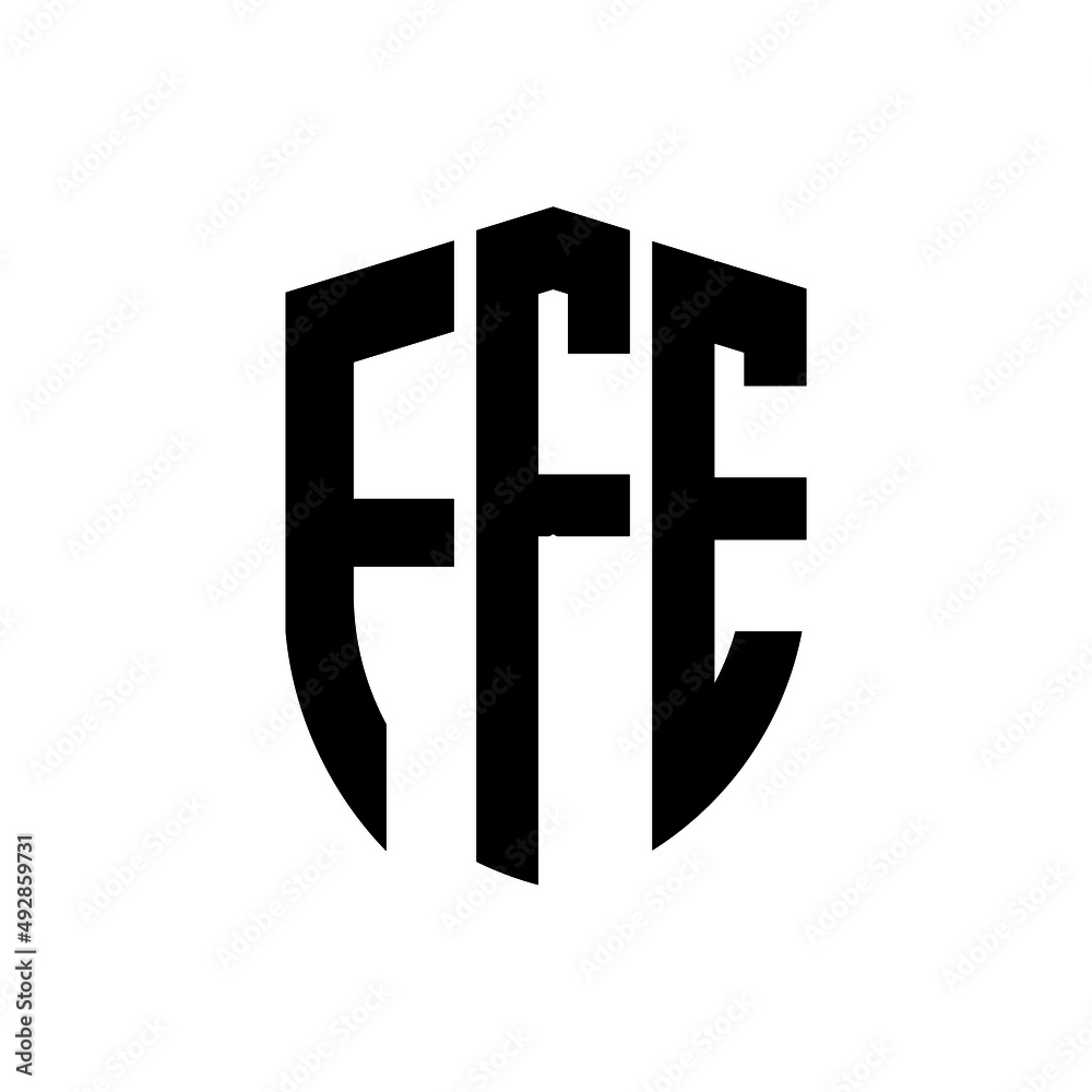 FFE letter logo design. FFE modern letter logo with black background ...