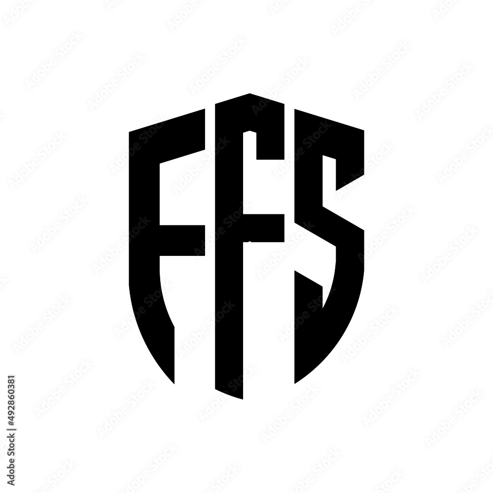 FFS letter logo design. FFS modern letter logo with black background ...