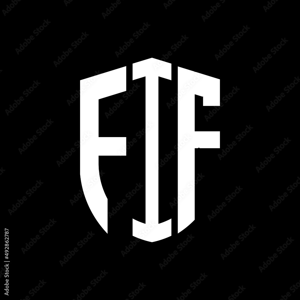 FIF letter logo design. FIF modern letter logo with black background ...