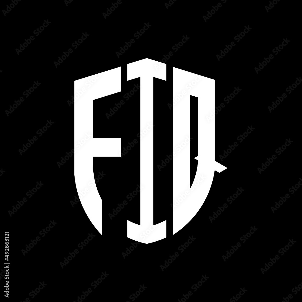 FIQ letter logo design. FIQ modern letter logo with black background ...
