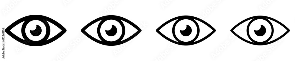 Set of eye icons. Vector illustration isolated on white background Stock Vector | Adobe Stock
