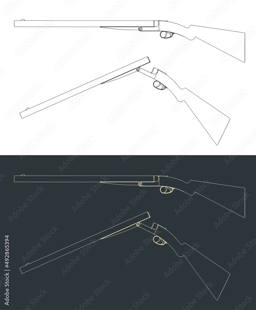Shotgun blueprints Stock Vector | Adobe Stock