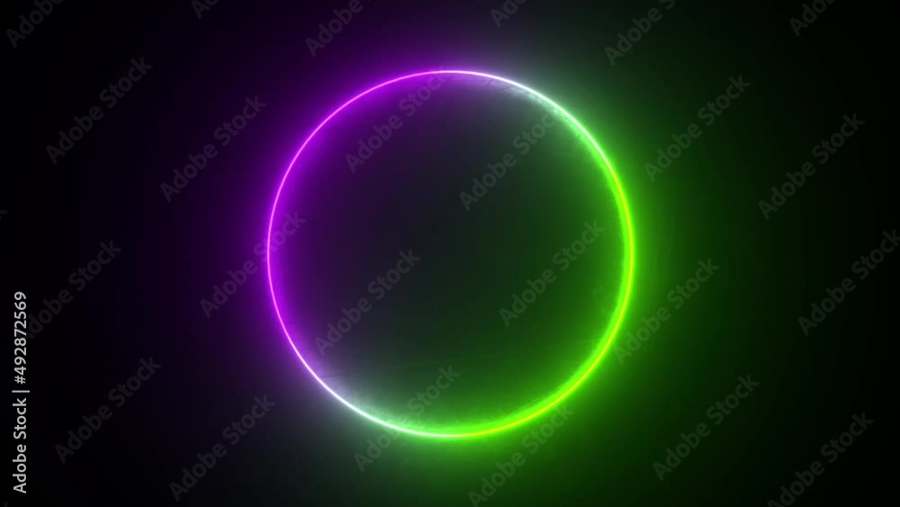 Vidéo Stock Multicolored neon circle. Motion background seamless loop ...
