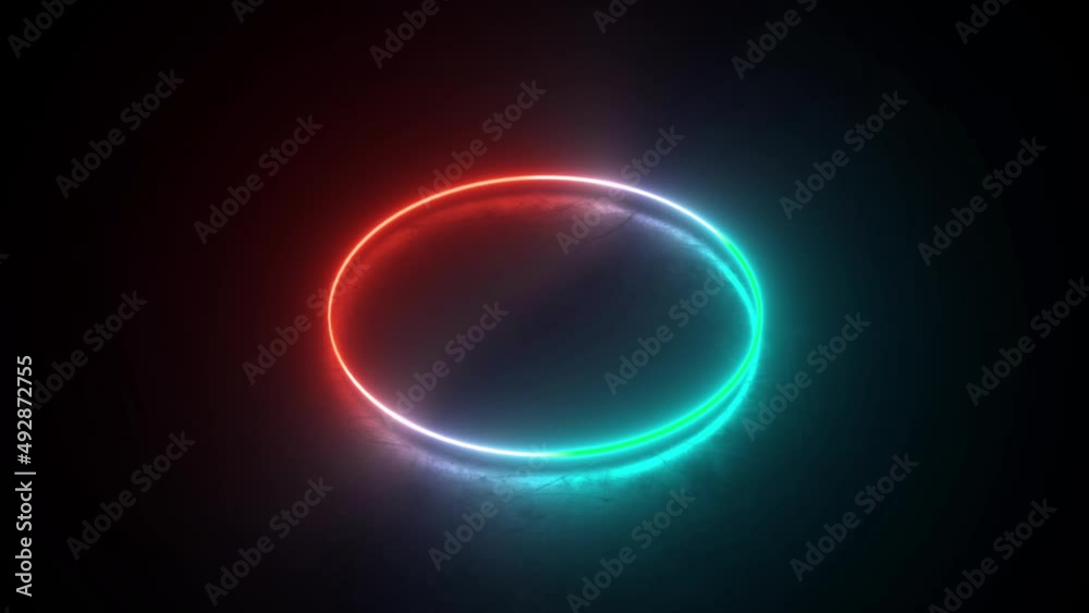 Vidéo Stock Multicolored neon circle. Motion background seamless loop ...