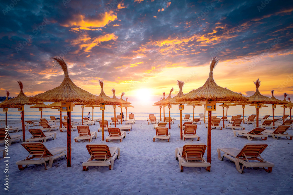 Strand von Sa Coma, Mallorca, Spanien Stock Photo | Adobe Stock