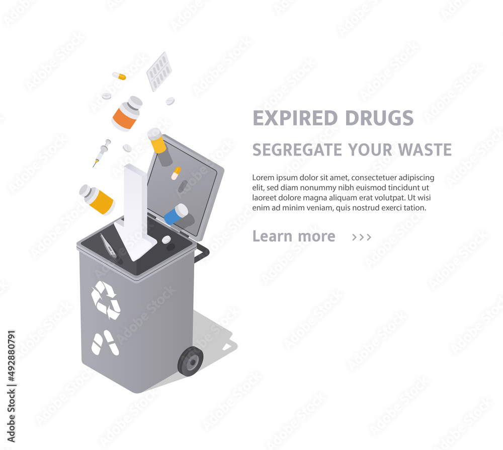 Sorting expired drugs waste. Caring for environment, active society and ...