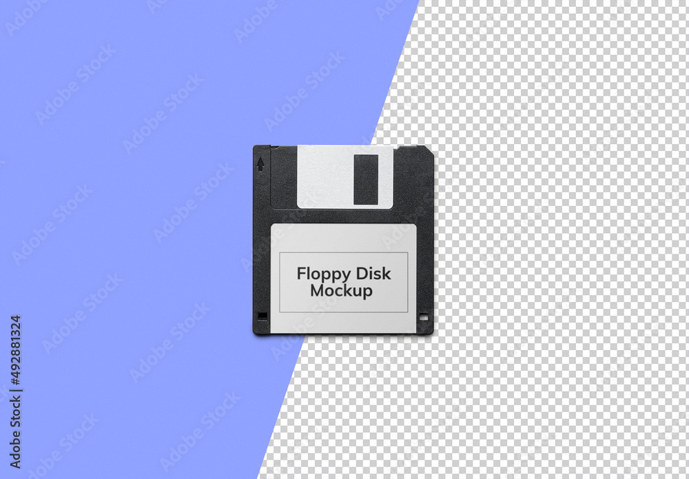 Floppy Disk Mockup with Transparent Background Stock Template | Adobe Stock
