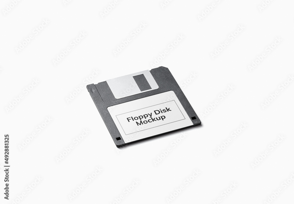Floppy Disk Mockup Laying on Surface Stock Template | Adobe Stock