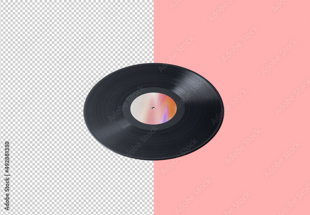 Vinyl Mockup on Transparent Background Stock Template | Adobe Stock