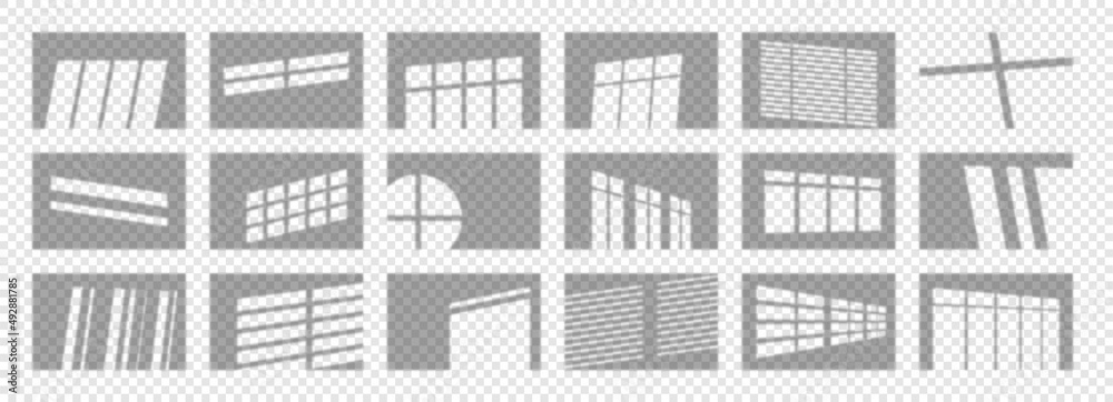 Realistic 3d shadows. Collection of elements for decorating flat ...