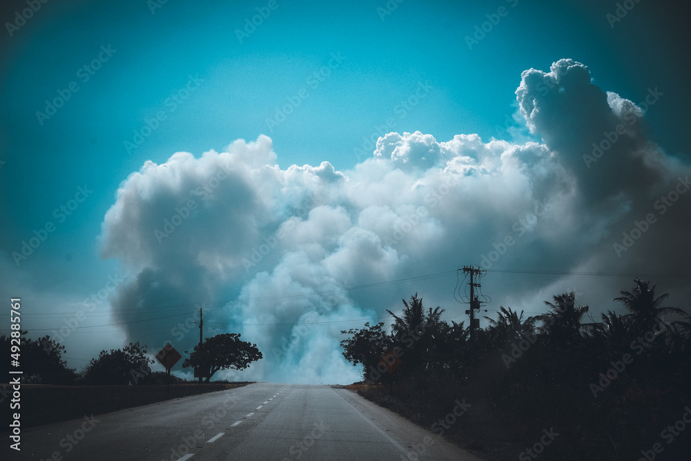 ROAD ON FIRE Stock Photo | Adobe Stock