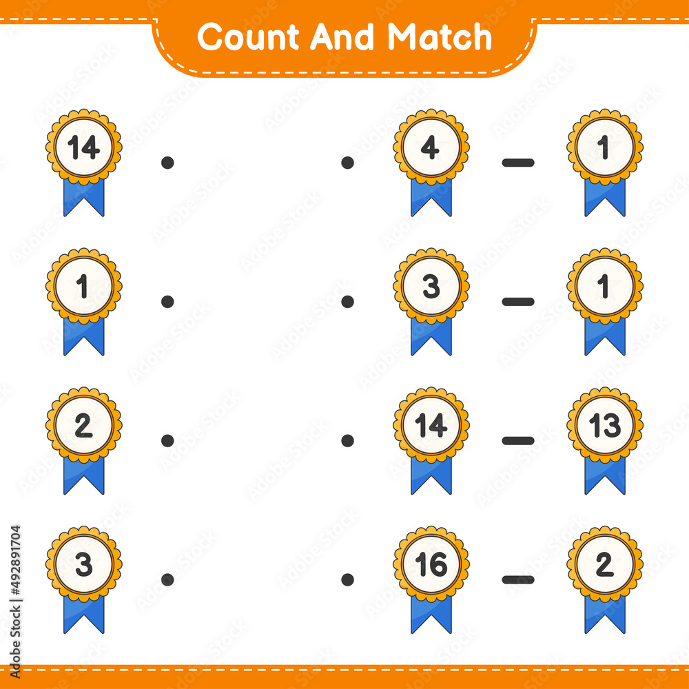 Count and match, count the number of Trophy and match with the right ...
