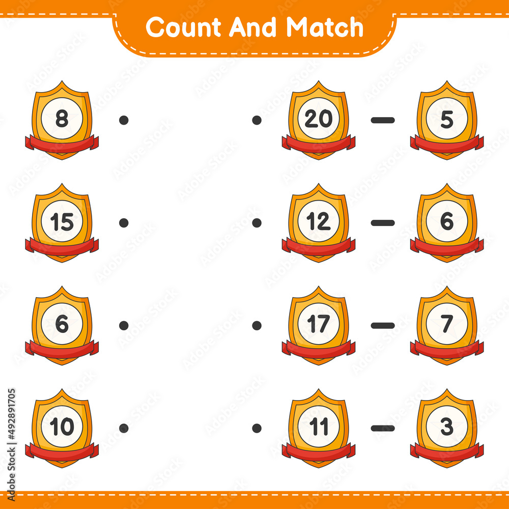 Count and match, count the number of Trophy and match with the right ...