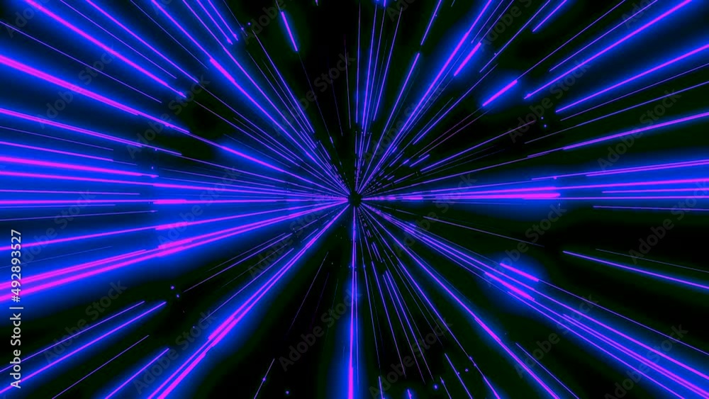Vidéo Stock Slow space tunnel with neon lines. Design. Galactic tunnel ...