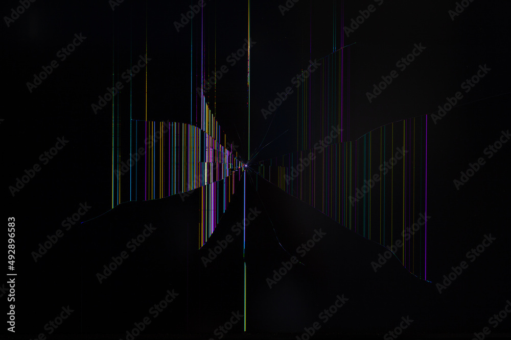 Multi colored vertical stripes on a broken tv screen Stock Illustration ...