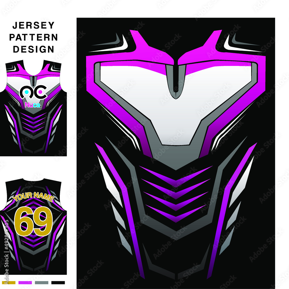 Robot concept vector jersey pattern template for sports uniform ...