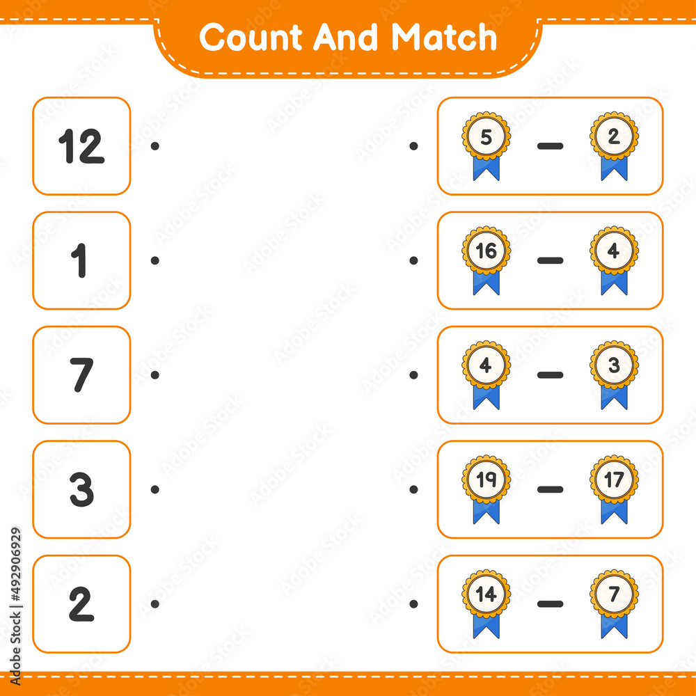 Count and match, count the number of Trophy and match with the right ...