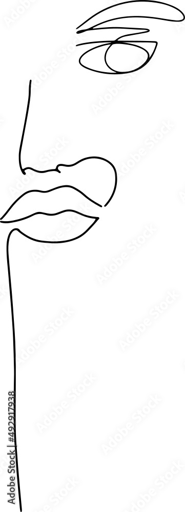 Trendy vector set of illustrations in minimal linear style. Face ...