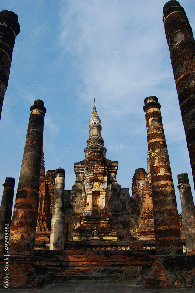 Ancient antiquity architecture and antique ruins building for thai ...