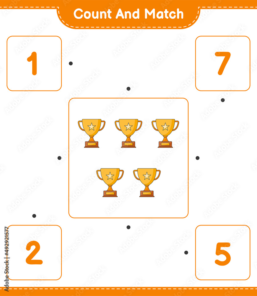 Count and match, count the number of Trophy and match with the right ...