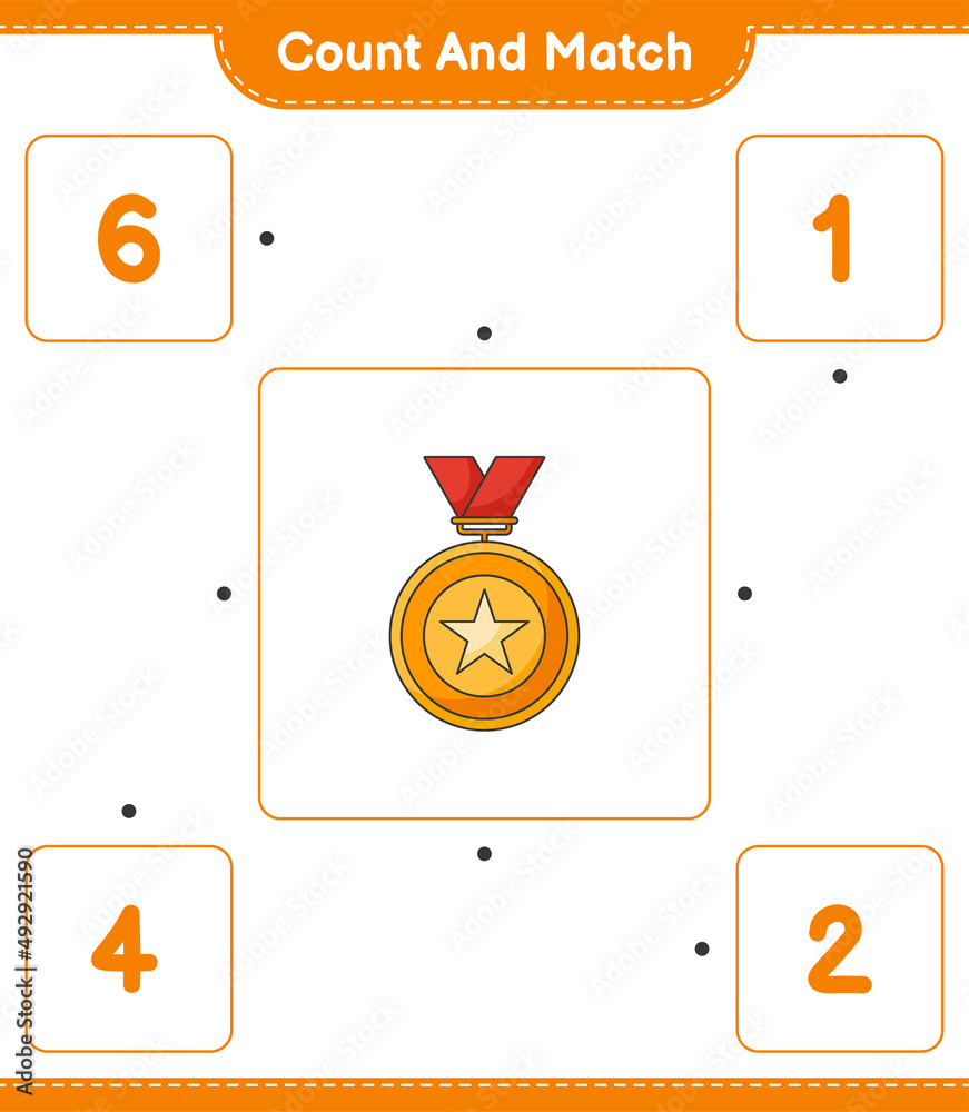 Count and match, count the number of Trophy and match with the right ...