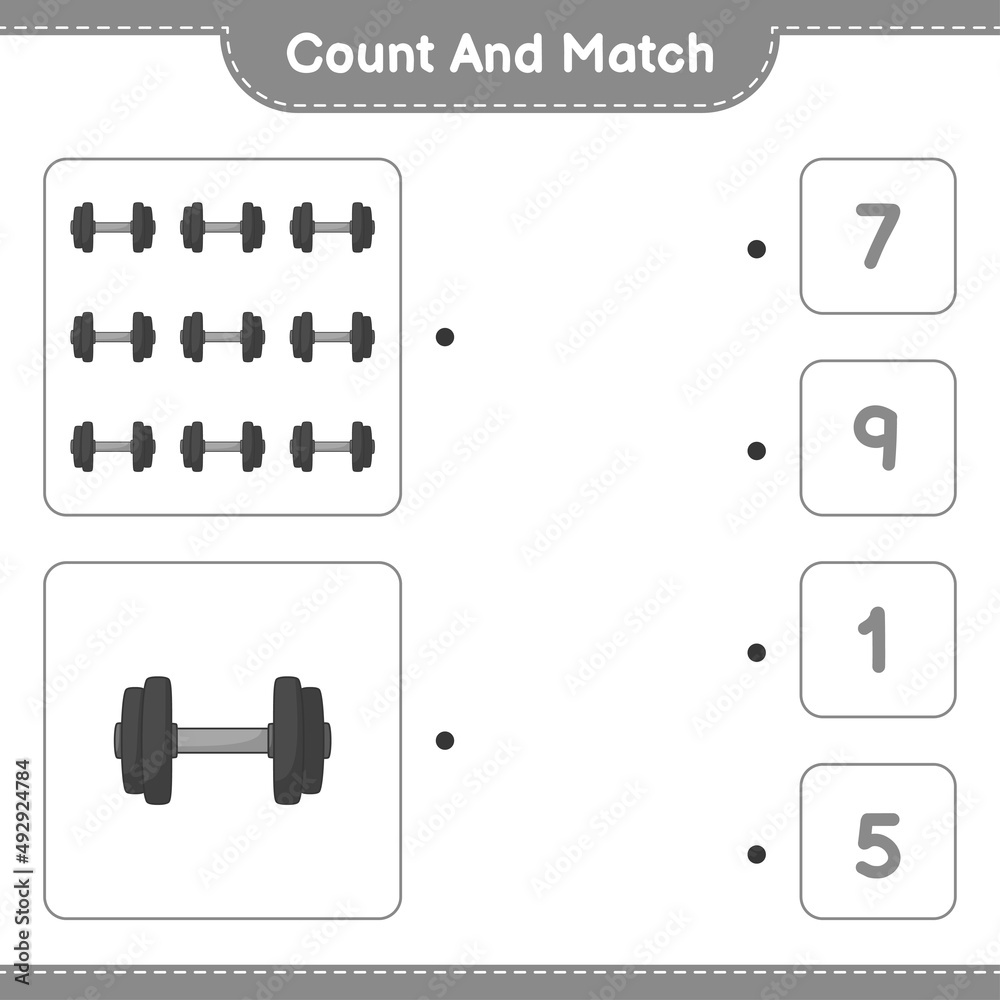 Count And Match Count The Number Of Dumbbell And Match With The Right count-and-match-count-the-number-of-dumbbell-and-match-with-the-right