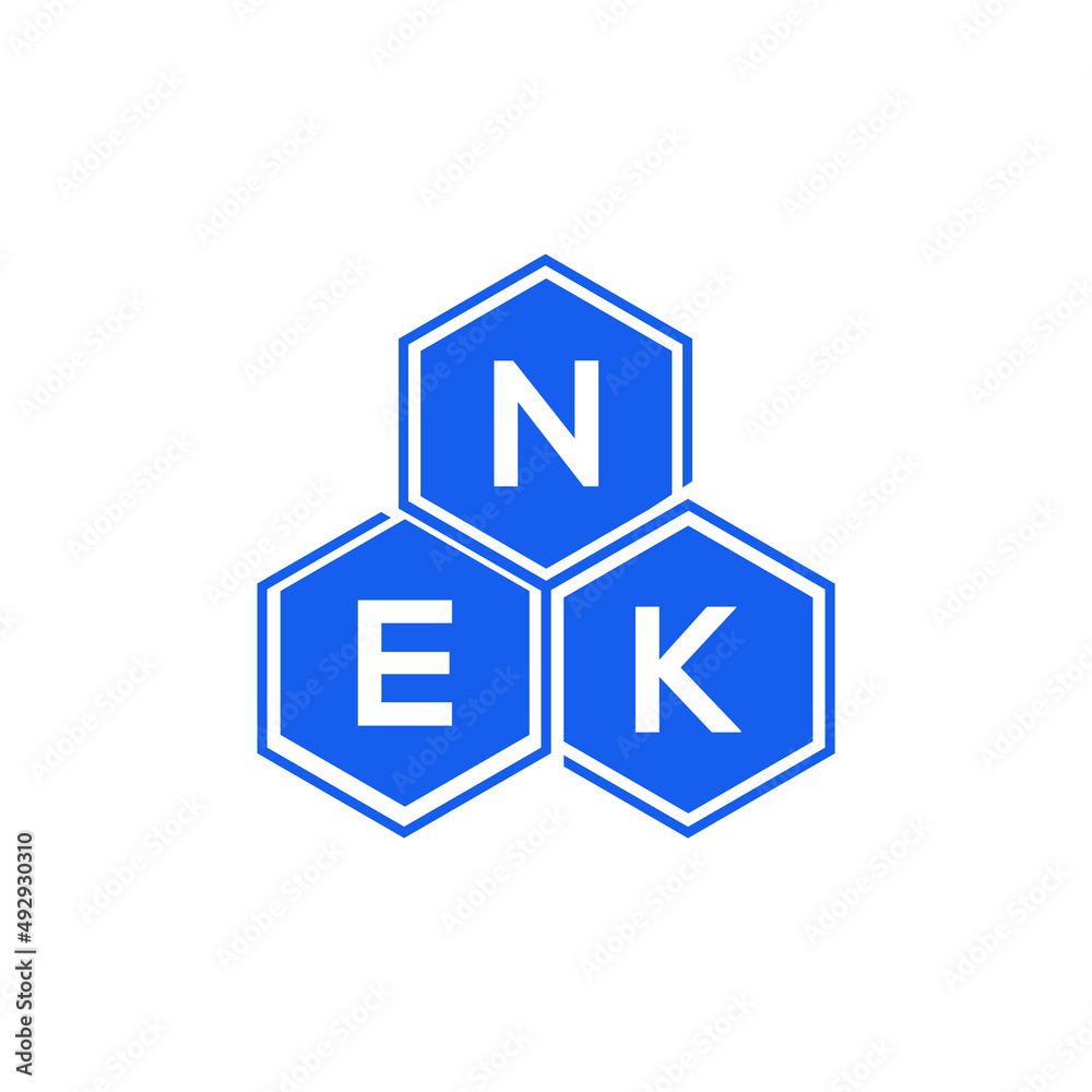 NEK letter logo design on White background. NEK creative initials ...
