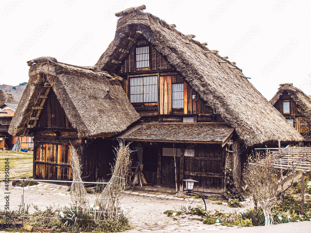 the beautiful scenery, the unique Japanese thatched-roof farmhouses ...