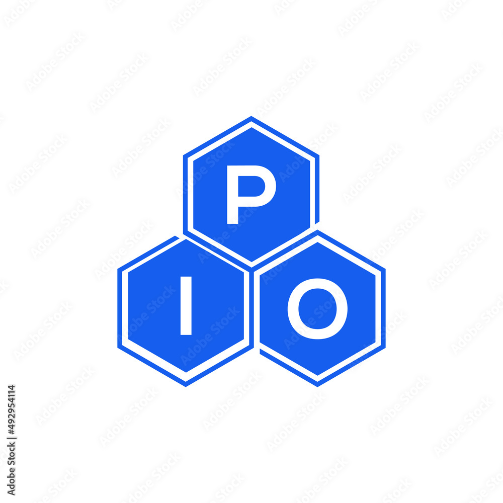 PIO letter logo design on White background. PIO creative initials ...