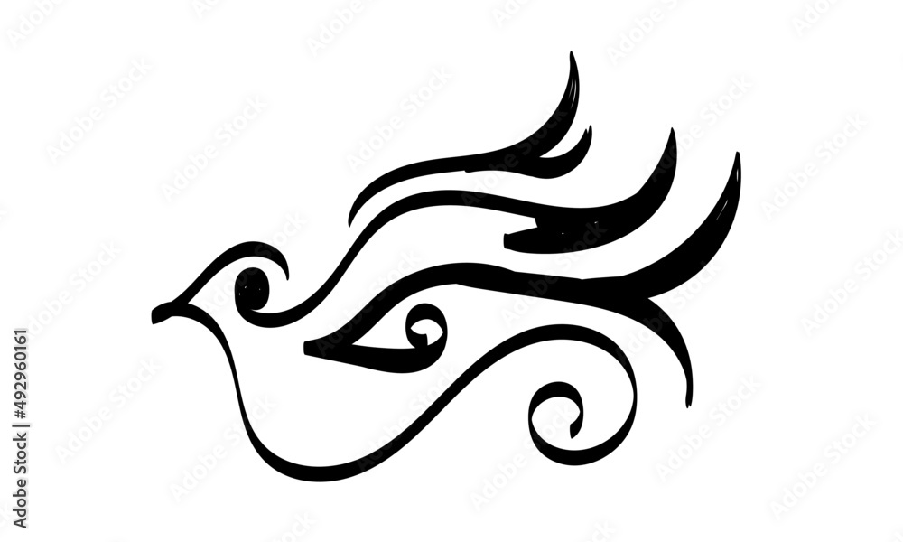 Holy Spirit Line Art Design for print or use as poster, card, flyer ...