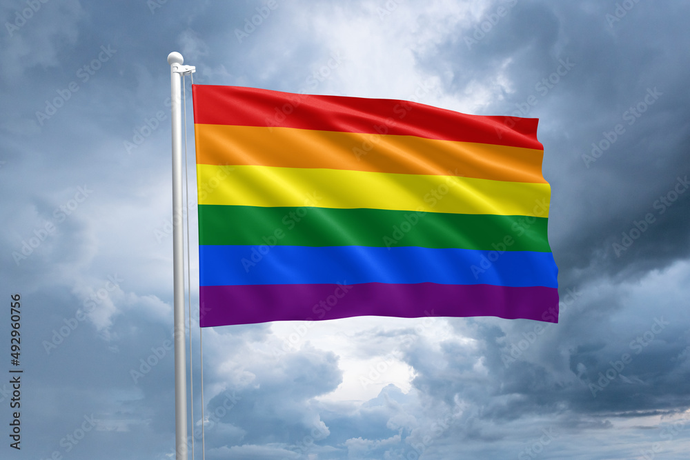 LGBTQIA+ Rainbow pride flag. Original LGBT flag symbol in the community ...