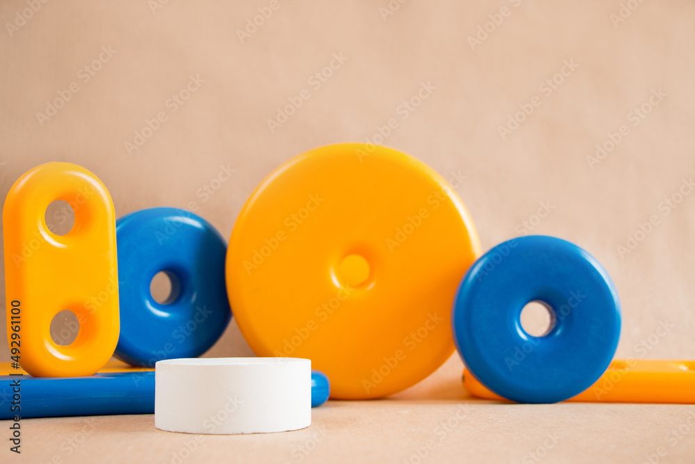 Pastel background with colorful shapes for branding and packaging ...