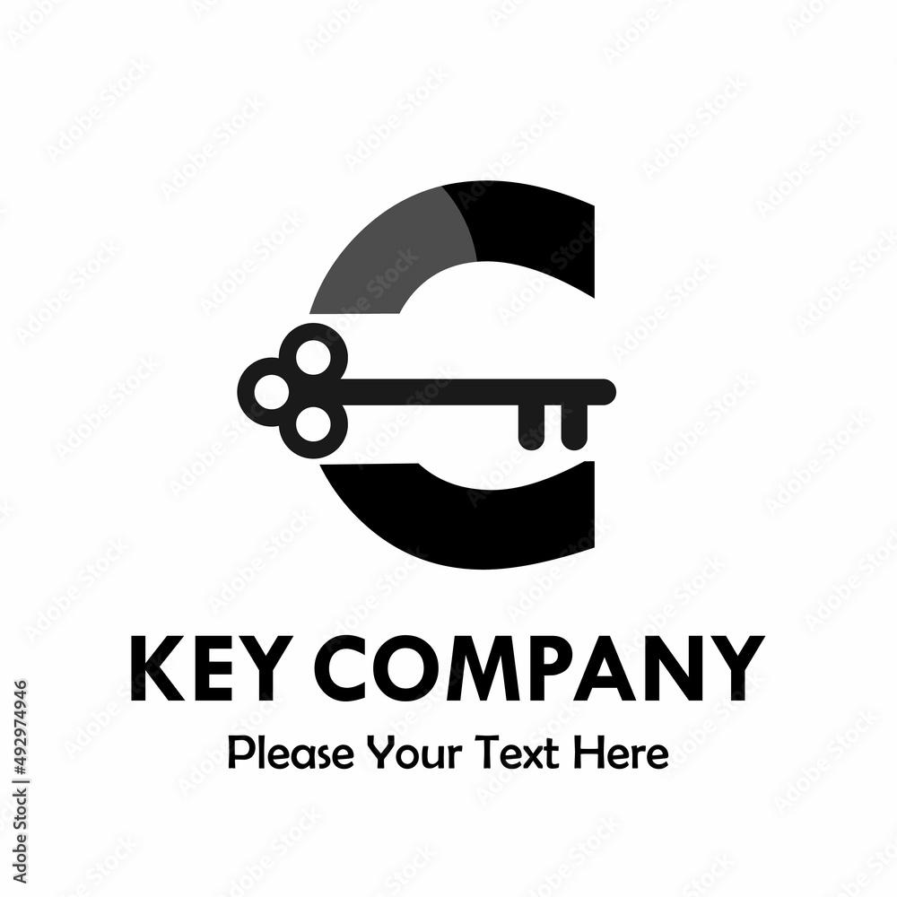 letter c with key logo template illustration. you can change the color ...