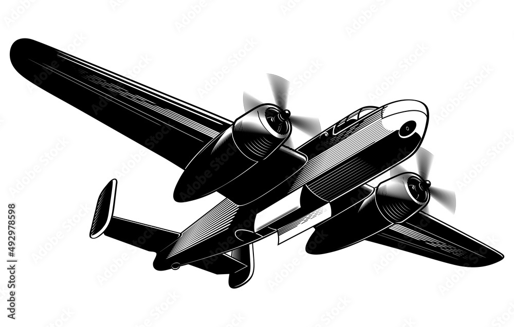 Military plane, bomber, aircraft Stock Illustration | Adobe Stock