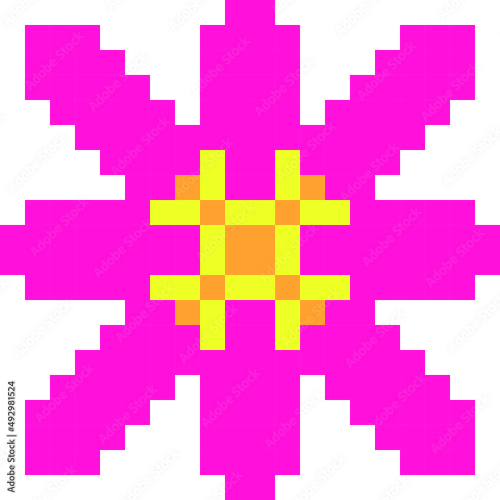 Flower pixel art vector illustration. flower image or clip art. Stock ...