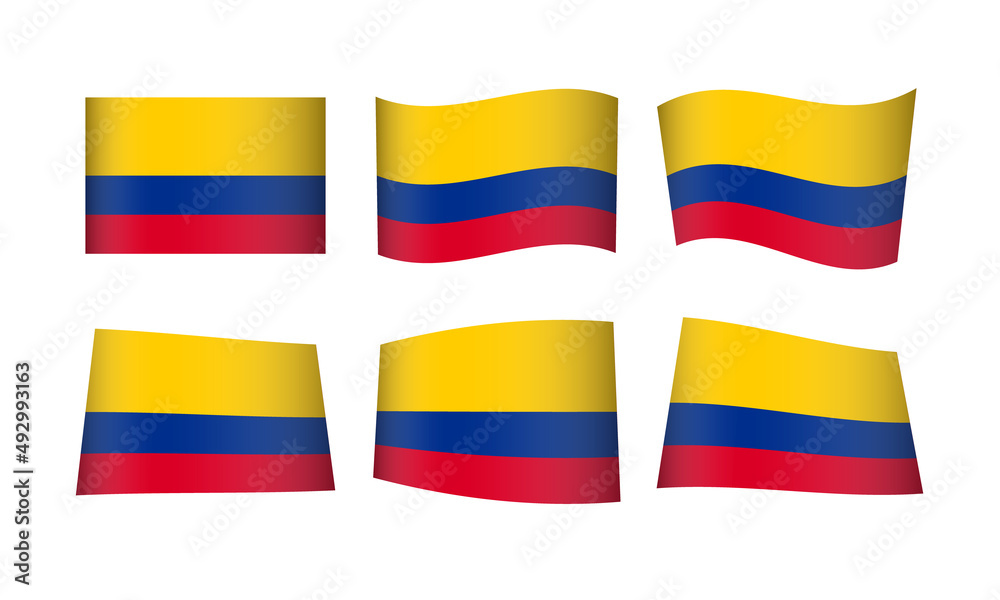 Colombian Flag Set Colombia Columbia Flags Republic National Symbol ...