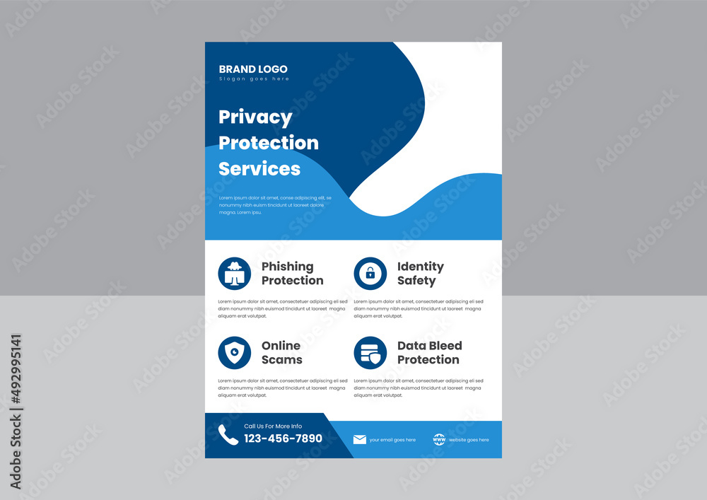 cyber security flyer poster template. cyber security protection service ...